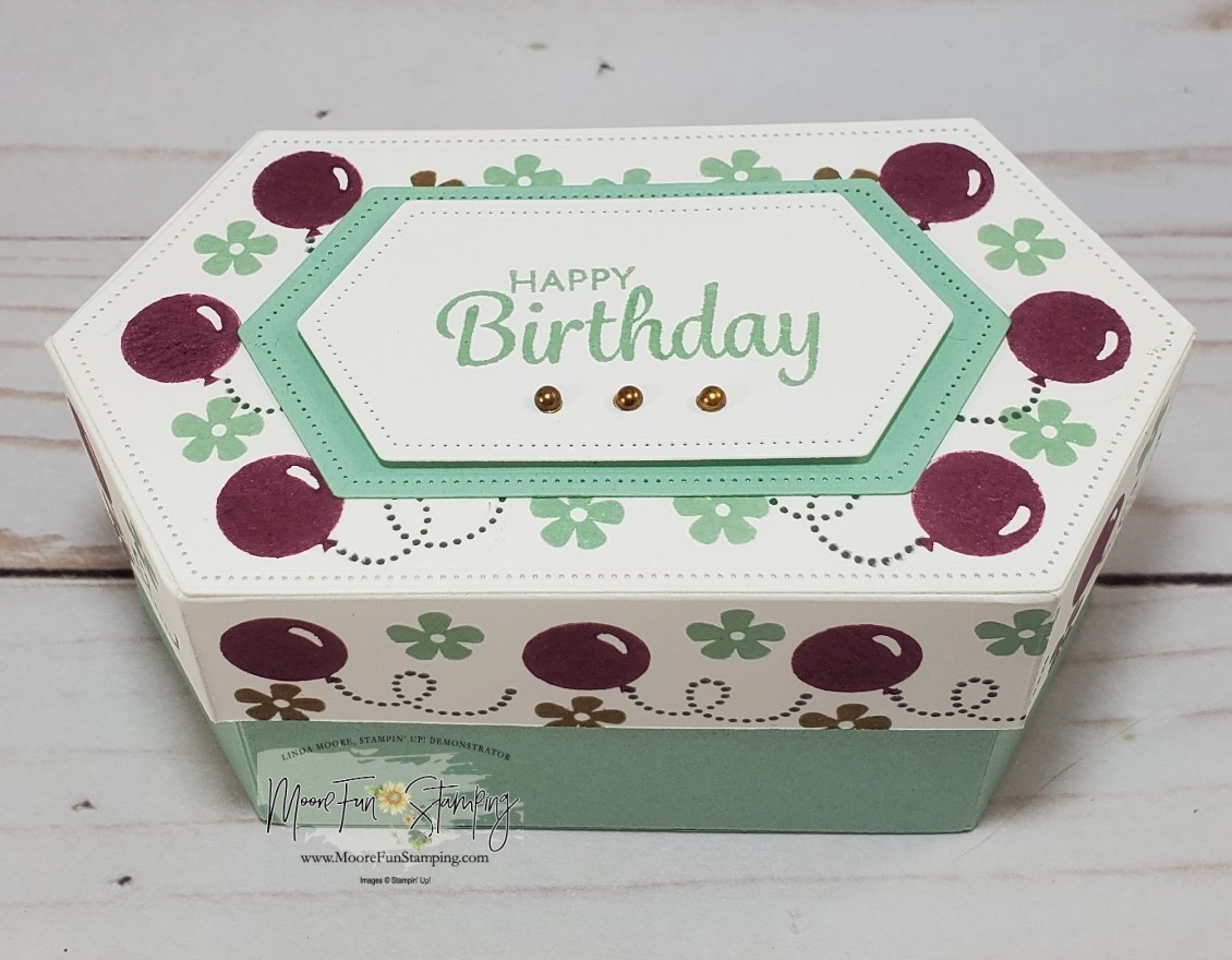 Stampin Up' Stitched Nested Labels birthday box (and chocolate)